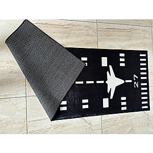 Runway Rug,Track Rug,Aircraft Rug,Aviation Carpet,Airport Rug,Plane Rug,Runway Area Rug,Floor Area Rug,Racing Track Rug,Road Pattern Rugs RM1206.0 60x100Cm//23x39 inch