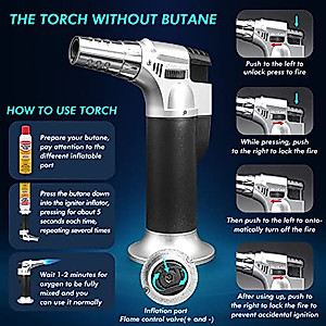 Old Fashioned Smoker Kit, Whiskey Bourbon Cocktail Smoker Kit With 4 Flavored Wood Chips, Torch (No Butane) Smoke Top Cocktail Bar Kit, Gift for Whiskey Lovers, Dad, Husband, Men