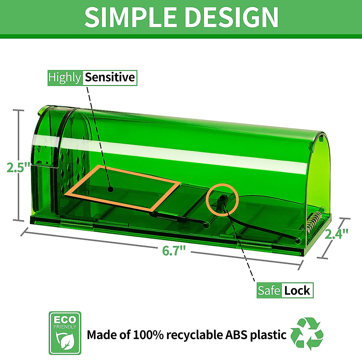 LULUCATCH Mouse Traps 2 Pack, Humane Mouse Trap, Live Catch Release with Super Glue Traps 6 Pack for Mice & Snakes, Larger, Heavier Sticky Traps with Non-Toxic Glue.