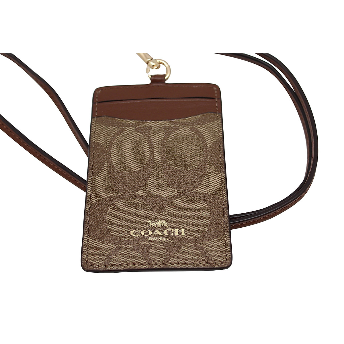 Coach Signature PVC Lanyard ID Holder