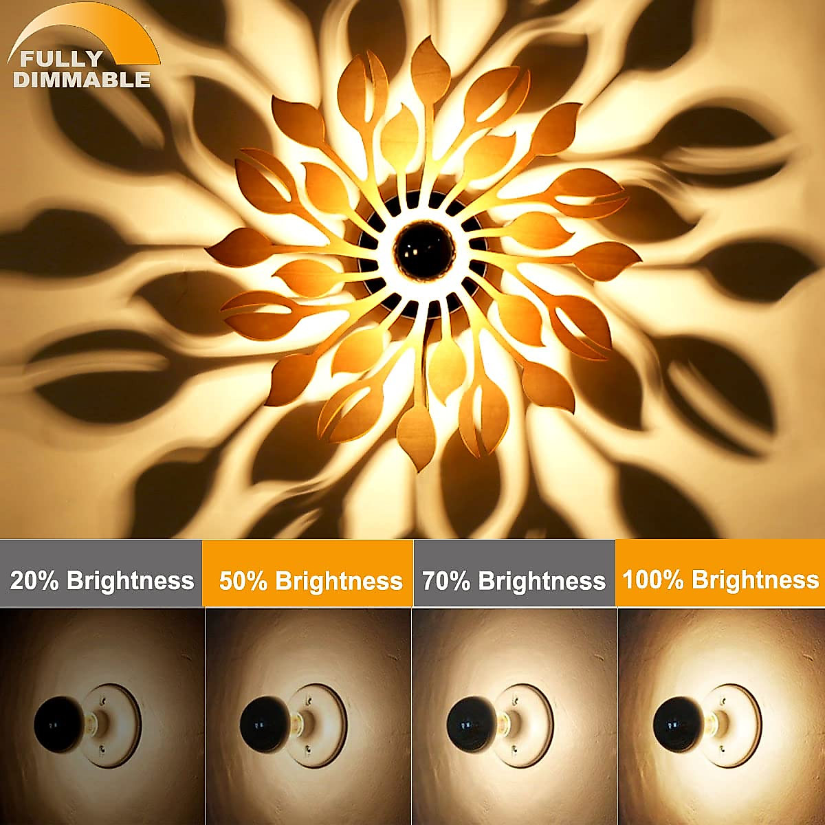 Half Chrome Light Bulb 6W (60 Watt Equivalent), Dimmable A19 A Shape 2700K Warm White Decorative LED Edison Bulb, Silver Tipped Light Bulb E26 Base Pack of 4