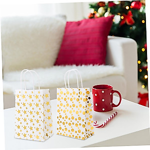 GLEAVI 36 Pcs Kraft Paper Gift Bag Candy Gift Bags Yellow Paper Bags Halloween Grocery Bags Kids Gift Bags Retail Bags Goodie Bags for Kids Xmas Gift Pouches Container Child Christmas