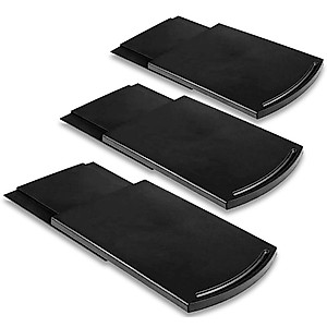 Poztiv Sliding Kitchen Counter Caddy (3 Pack). Made of Durable ABS. Countertop Storage Sliding Tray - For Blender, Toaster, Kitchen Appliances. Dishwasher Proof. Includes large 'microfibre' Cloth