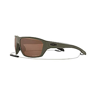 Oakley Men's OO9416 Split Shot Rectangular Sunglasses, Matte Olive/Prizm Tungsten Polarized, 64 mm