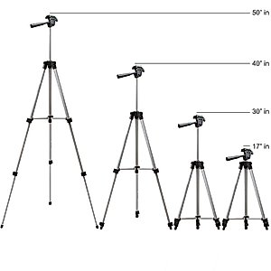 Acuvar 50" Smartphone/Camera Tripod Fits All smartphones iPhone 12 Max, 11 Pro Max, 11 Pro, 11, Xs, Max, Xr, X 8, 8+, 7, 7 Plus, Android Note 10 (Universal Mount + Remote)
