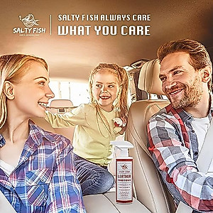 SALTY FISH Leather Conditioner Cleaner for Couch Furniture, All-Natural Leather Care Kit for Leather Couch,Car Seat,Apparel,Boot,Shoe,Accessories (16 Fl Oz)