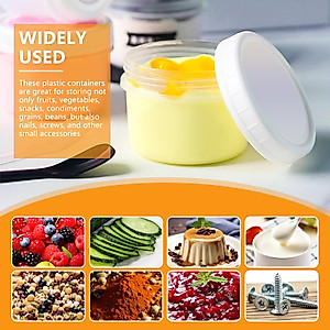 GothaBach 24 Pack 5 oz(160 ml) Food Storage Jars with Screw Lids, Reusable Small Refrigerated Jars, Small Plastic Freezer Storage Food Containers for Cake Jam Ice Cream