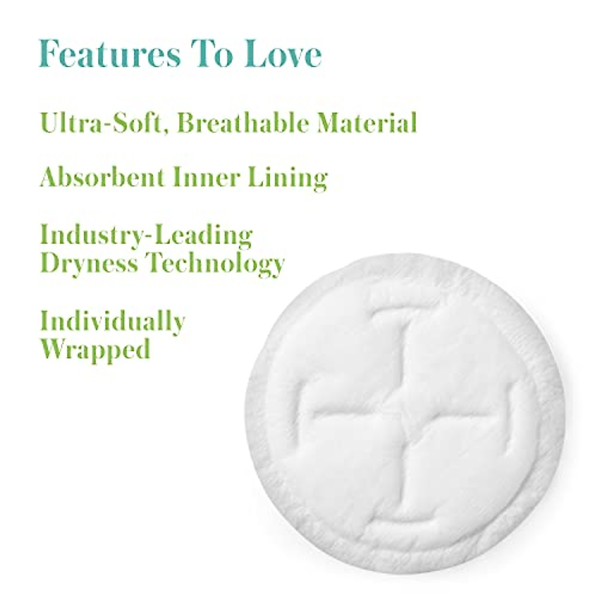 Evenflo Feeding Disposable Breast Pads for Nursing Women, Breathable and High Absorbency, White, 60 Count