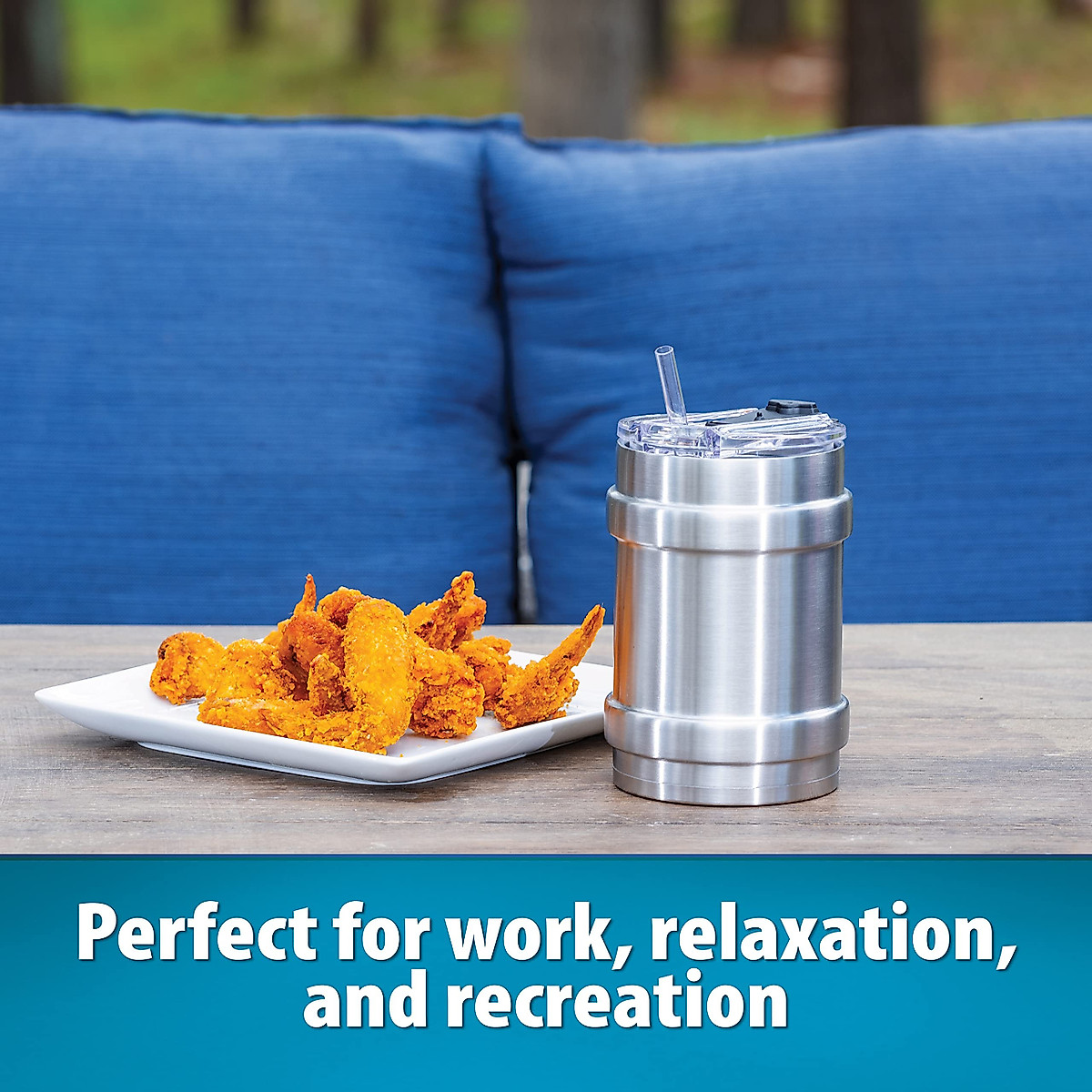 XPAC XL 50 Ounce Double Vacuum Wall Stainless Steel Vacuum Insulated Tumbler with Lid and Handle (Silver)