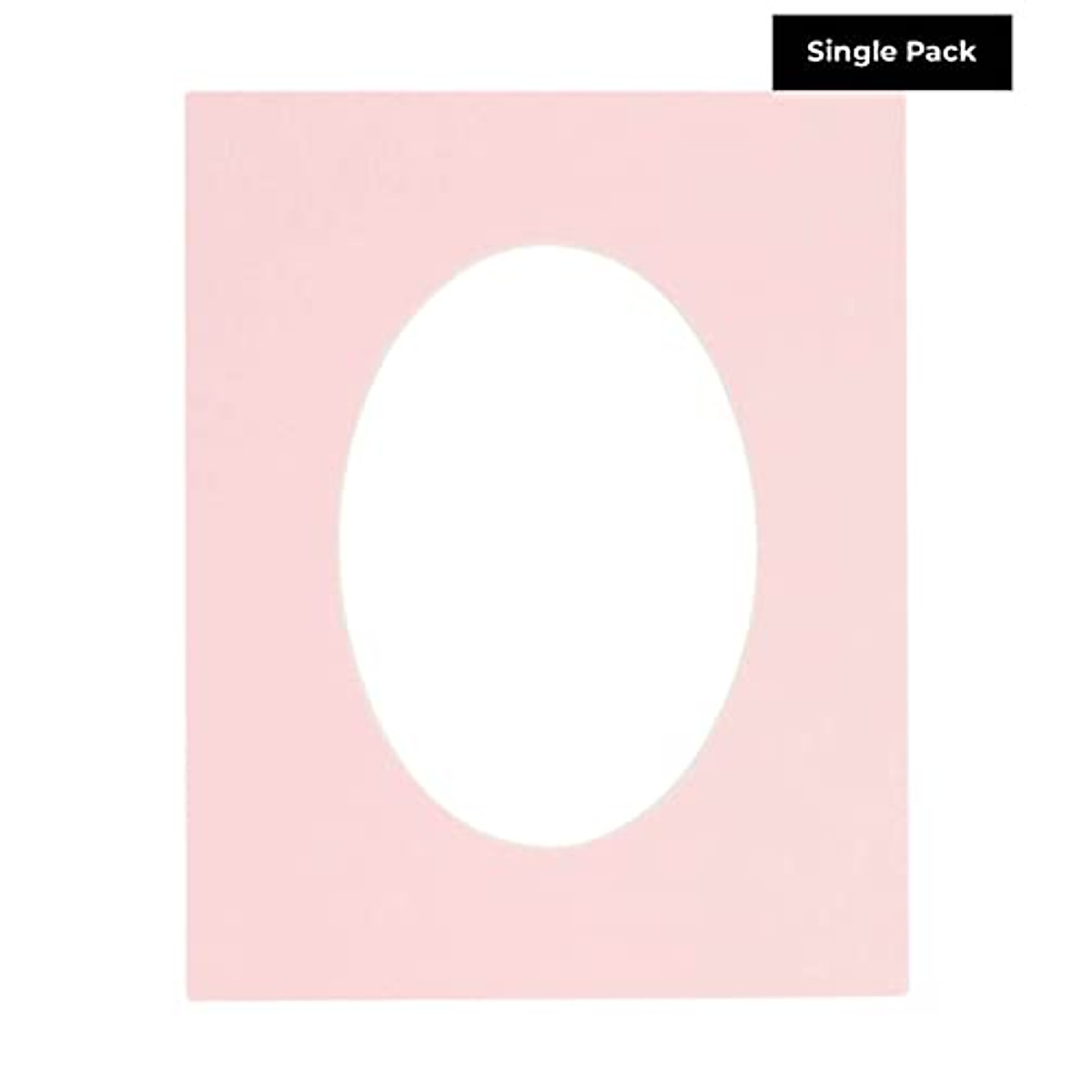 13x19 Mat Bevel Cut for 12x15 Photos - Precut Soft Pink Oval Shaped Photo Mat Board Opening - Acid Free Matte to Protect Your Pictures - Bevel Cut for Family Photos, Pack of 1 Matboard Show Kit With