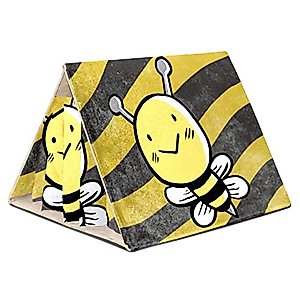 Y-DSIWX Guinea Pig House Bed, Rabbit Large Hideout, Small Animals Nest Hamster Cage Habitats Cute Small Bee Black Yellow Stripes