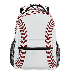 Oarencol Sport Baseball Softball Pattern Backpacks School Book Travel College Shoulder Bag
