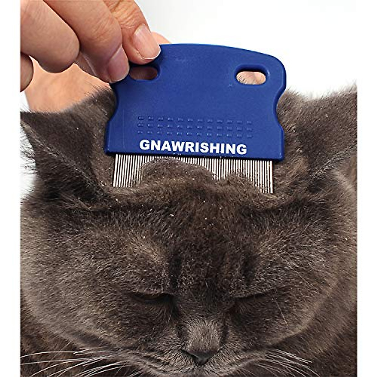 GNAWRISHING Flea Comb 4Pcs with High Strength Teeth Durable Pet Tear Stain Remover Combs, Dog Cat Grooming Set Effective Float Hair Remover…