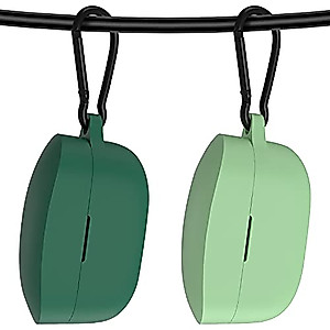 Kanya Case Compatible Sony WF-1000XM4,2 Packs Full Protective Shockproof Anti-Slip Silicone Case Cover with Carabiner and Silicone Hand Strap for Sony WF-1000XM4 (Matcha+Dark Green)