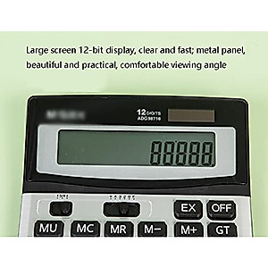 Dual Power Scientific Calculator, Metal Panel 12-Digit Large-Screen Calculator, Suitable for Student Financial Accounting Calculators