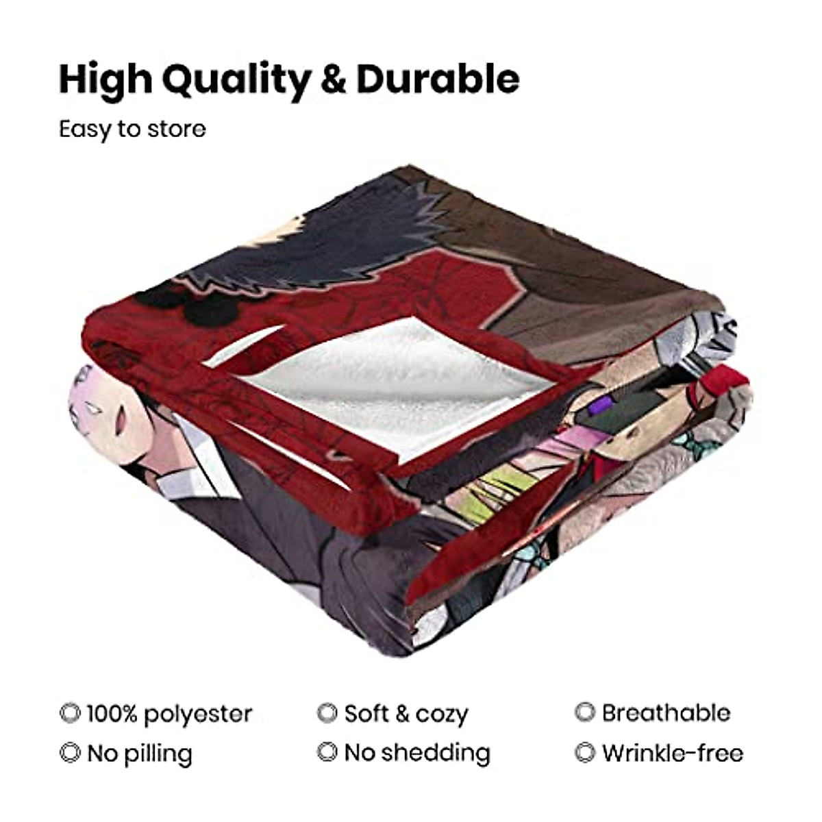 DRINCE Anime Blanket Cartoon Flannel Throw Blankets for Sofa All Season Super Cozy Plush Blanket for Kids Adults Gift 50''X40''