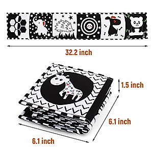 teytoy Black and White High Contrast Sensory Baby Toys Baby Soft Book for Early Education, Infant Tummy Time Toys, Three-Dimensional Can Be Bitten and Tear Not Rotten Paper Newborn Toys (Ladybug)