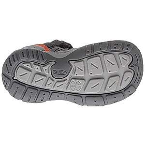 KEEN unisex child Knotch Peak Closed Toe Water Sandal, Magnet/Safety Orange, 9 Little Kid US