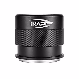 IKAPE Coffee Products, 53MM Espresso Tamper, Premium Barista Coffee Calibrated Tamper with Spring Loaded, 100% Stainless Steel Tamper Compatible with 54MM Breville Bottomless Portafilter (Black)