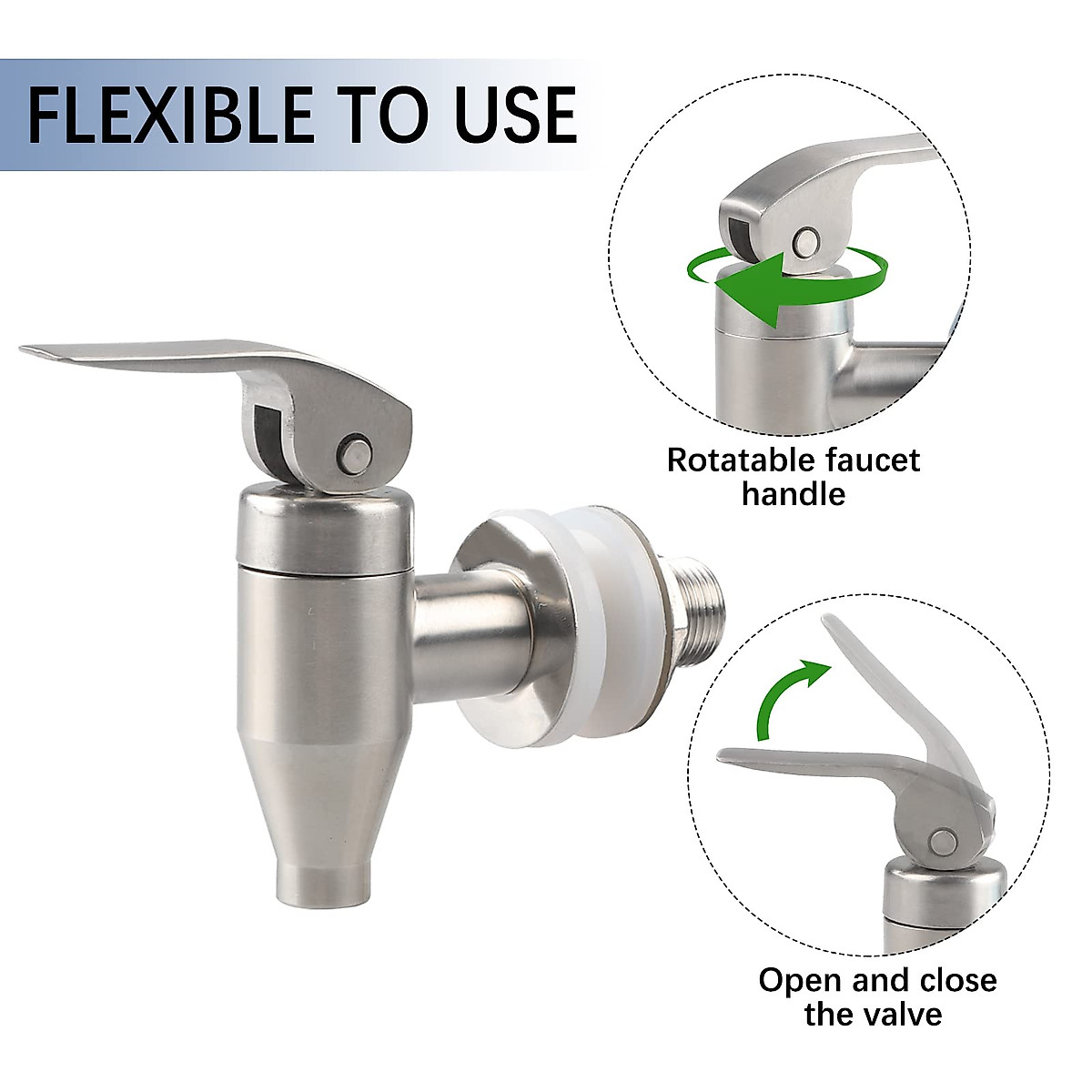 GWENBHMTOOL Beverage Dispenser Spigot Stainless Steel Push Style Spigot Water Dispenser Replacement Faucet for Sun Tea, Water, Juice or Various Drinks