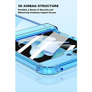 SHIEID Flip 5 Case with Hinge Protection, Galaxy Flip 5 Clear Airbag Case Built-in High-Transparency Soft Film for Phone Case for Galaxy Z Flip 5, Dark Green