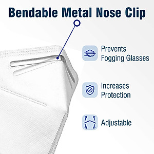 WECARE White KN95 Adult Face Masks 20 Pack - Individually Wrapped Disposable 4 Ply Particulate Respirator Mask - Anti Fog, PM2.5, Comfortable Folded Design