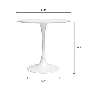 Jamesdar Kurv 3-Piece Café Dining Set, White/Natural