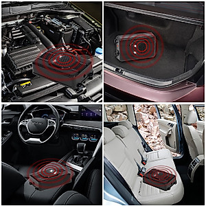 Ultrasonic Rodents Repellent for Cars and Indoor 2 Packs, Battery Operated Under Hood Rodent Repeller to Protect Wires,Humane Alternative Ultrasonic Mouse Repellent with LED