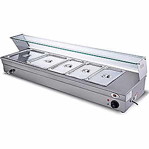 Commercial Food Warmer,2000W Electric Countertop Food Warmer,Stainless Steel Food Steam Table,Automatic Food Soup Heat Preservation Machine,Multifunction Warmer Machine for Restaur