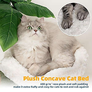 Cat Scratching Post Palm Tree with Bed Cloud Cute Cat Tree for Indoor Large Cats 3 Scratching Poles Sisal Hanging Balls for Cat Perch Cat Scratcher for Kitten and Adult Cats Tower Climber