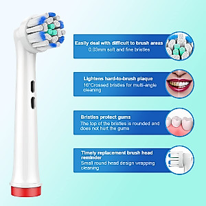 WuYan 8 pcs Extra Soft Bristles Replacement Heads Compatible with Oral B Electric Toothbrush Head Extra Thin Soft Bristles Gum Care