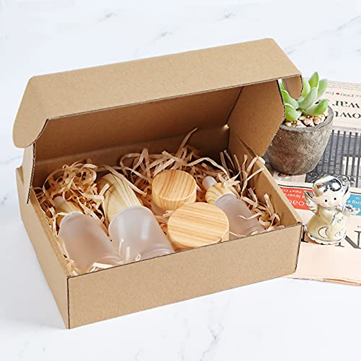 PHAREGE 7x5x2 inch Shipping Boxes 25 Pack, Brown Corrugated Cardboard Mailer Boxes, Small Mailing Boxes for Packaging Small Business
