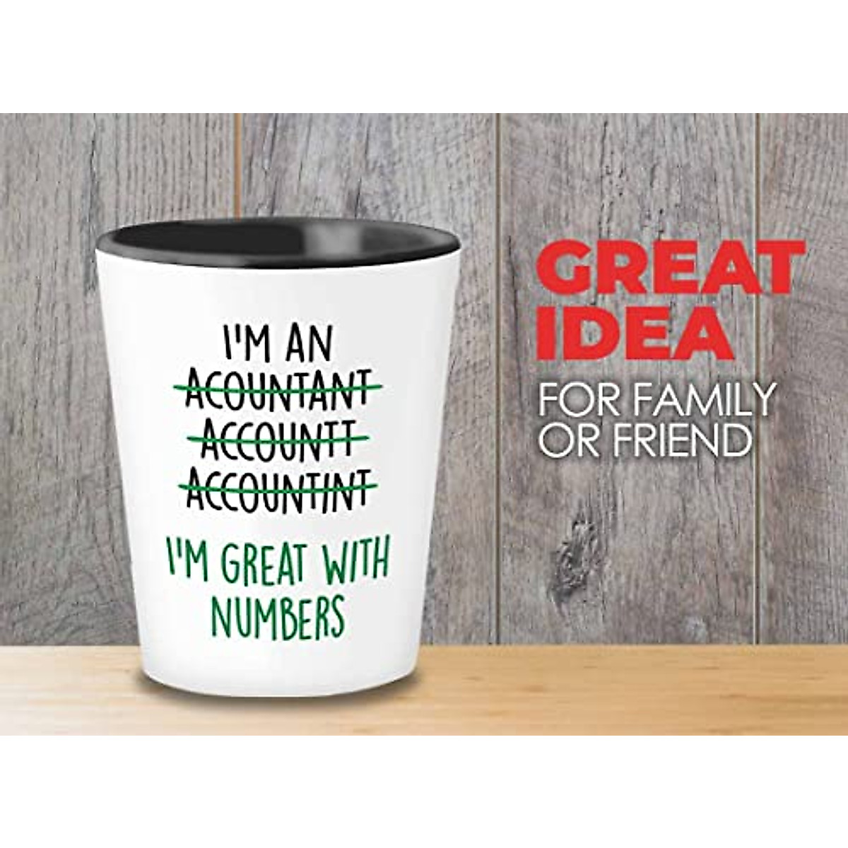 Bubble Hugs Accounting Shot Glass 1.5oz - Great with Numbers - Accountant CPA Auditor Employee Coworker Bookkeeper Finance