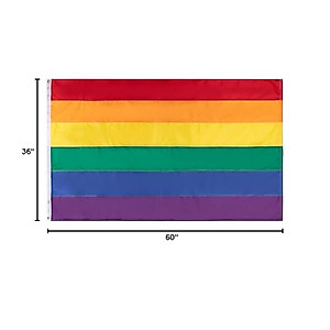 Gay Pride Rainbow Flag 3x5 FT,Heavy-Duty 420D Nylon Outdoor Gay Flag,Sewn Stripes UV Fade Resistant and Tough Brass Grommets（3 by 5 Foot)