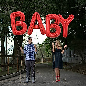 TONIFUL 40 Inch Large Bright Red Letter Balloons A-Z, Giant Jumbo Helium Foil Mylar Big Letter A Balloons for Birthday Party Anniversary Wedding Decorations