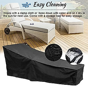 Fellie Cover 82-inch Patio Chaise Lounge Covers, Durable Outdoor Chaise Lounge Covers Water Resistant