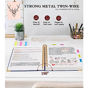 Spiral Notebook Journal 8.5” x 11”, 300 Pages Hardcover Leather Lined Journals for Women Men, A4 Large College Ruled Notebooks with 100 GSM Thick Paper, Spiral Journal for Writing Work School, Navy