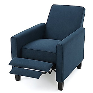 Great Deal Furniture Jeffrey Dark Blue Fabric Recliner Club Chair