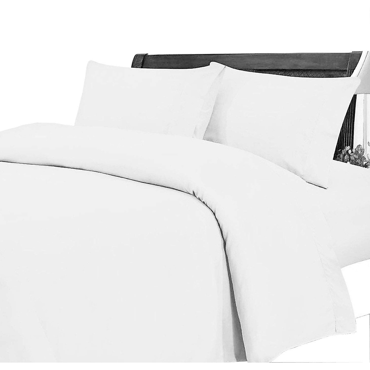 Pacific Linens Solid White King 3-Pc Duvet Cover and Sham Set, 200 Thread Count Poly-Cotton Blend, Luxurious Hotel Quality, Elegant Breathable and Durable