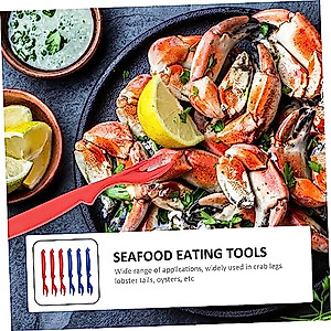 SWOOMEY 6pcs Crab Eating Tool Lobster Claw Lobster Pick Crab Opener Tools Blue Outfit Kitchen Utensil Sets Lip Gloss Set Crab Needles Crab Eating Gadgets Kitchen Tools Plastic Walnut Blush