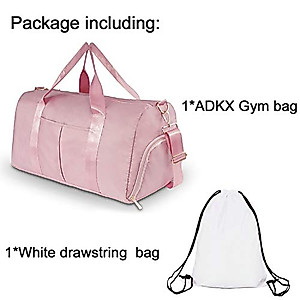 ICEIVY Gym Duffle Bag Dry Wet Separated Gym Bag Sport Duffle Bag Training Handbag Yoga bag with Extra Drawstring Backpack (pink) Large