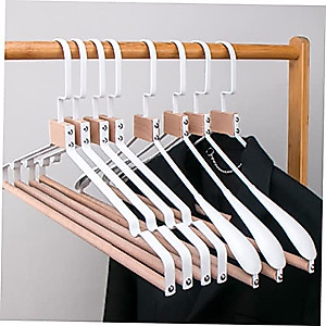 STOBAZA Duty Skirts Wood Suit Modern Slacks Hook Shop Home Organizer Skirt Saving Clothes Heavy Metal Hangers Jeans Coat Anti-Slip White Hanger Shirt Kid Wooden for Slip Rack Space