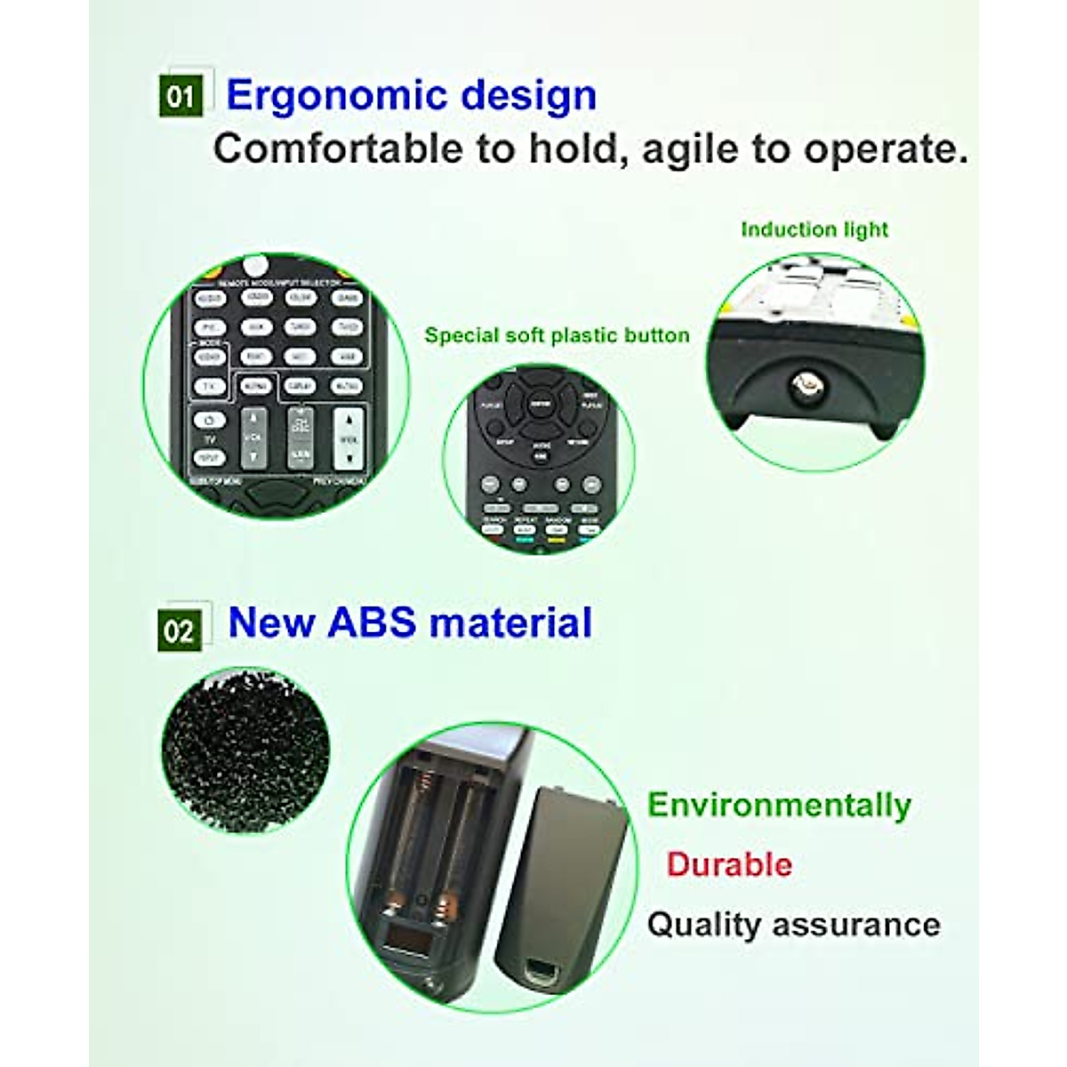 JISOWA Replacement for Onkyo Receiver Remote Control Universal TX-NR626 TX-NR636 RC-866M RC-764M TX-NR515 RC-879M RC-880M TX-SR506 RC-709M TX-SR606 RC-710M TX-SR607 RC-737M TX-NR525 TX-NR535 HT-R391
