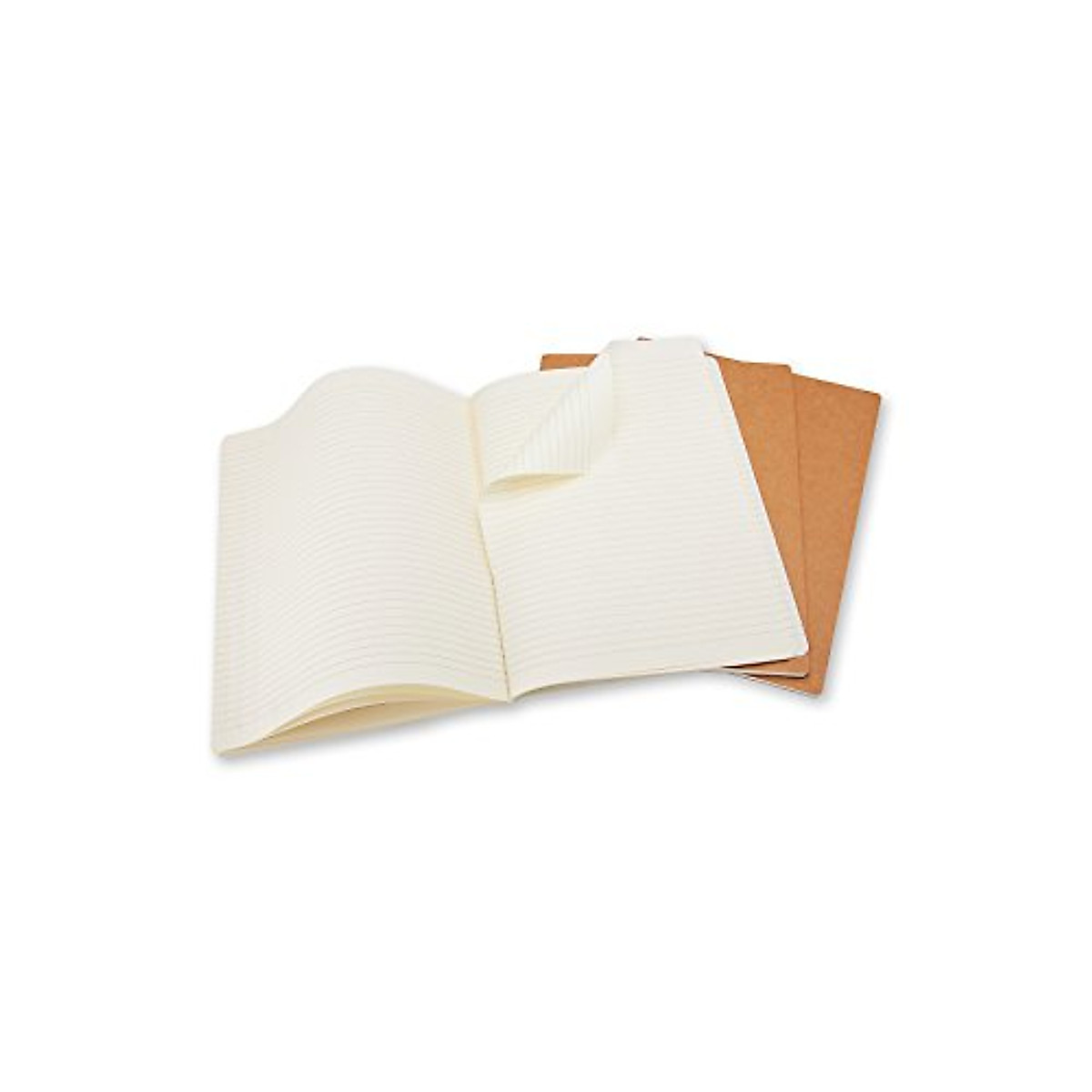 Moleskine Cahier Journal, Soft Cover, XL (7.5" x 9.5") Ruled/Lined, Kraft Brown, 120 Pages (Set of 3)