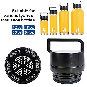Chug Caps with Ice Blocker Fit for YETI Rambler Bottle and Other Bottles, Replacement Accessories Cap lid Prevent Penetrating Cubed or Crushed Ice during a Drink Fits 18/26/ 36/64 oz Bottles