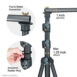 LINCO Backdrop Stand for Parties 9×20 ft Heavy Duty Photography Video Studio Background Kit 4166 for Wedding Parties Photo Shooting