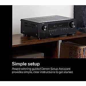 Denon AVR-S670H 5.2 Ch Home Theater Receiver (2023 Model) - 8K UHD HDMI Receiver (75W X 5), Streaming via Built-in HEOS, Bluetooth & Wi-Fi, Dolby TrueHD, Dolby Pro Logic II & DTS HD Surround Sound