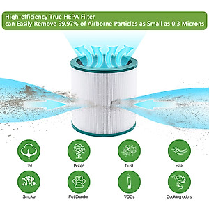2 Pack,Air Purifier Filters Replacements,True HEPA Premium Grade Filters for Dyson Tower Purifier Pure Cool Link TP00,TP01,TP02,TP03,BP01,AM11 Models.Desk Purifier, Compare to Part # 968126-03