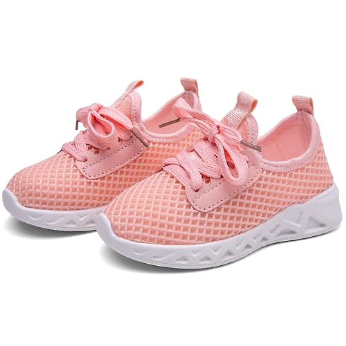 Qvxkd Girls Shoes Boys Running Breathable Lightweight Sneakers for Kids_Pink_2Big Kid