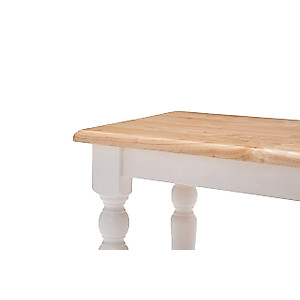 Boraam Farmhouse Bench, White/Natural 14 x 48 x 18